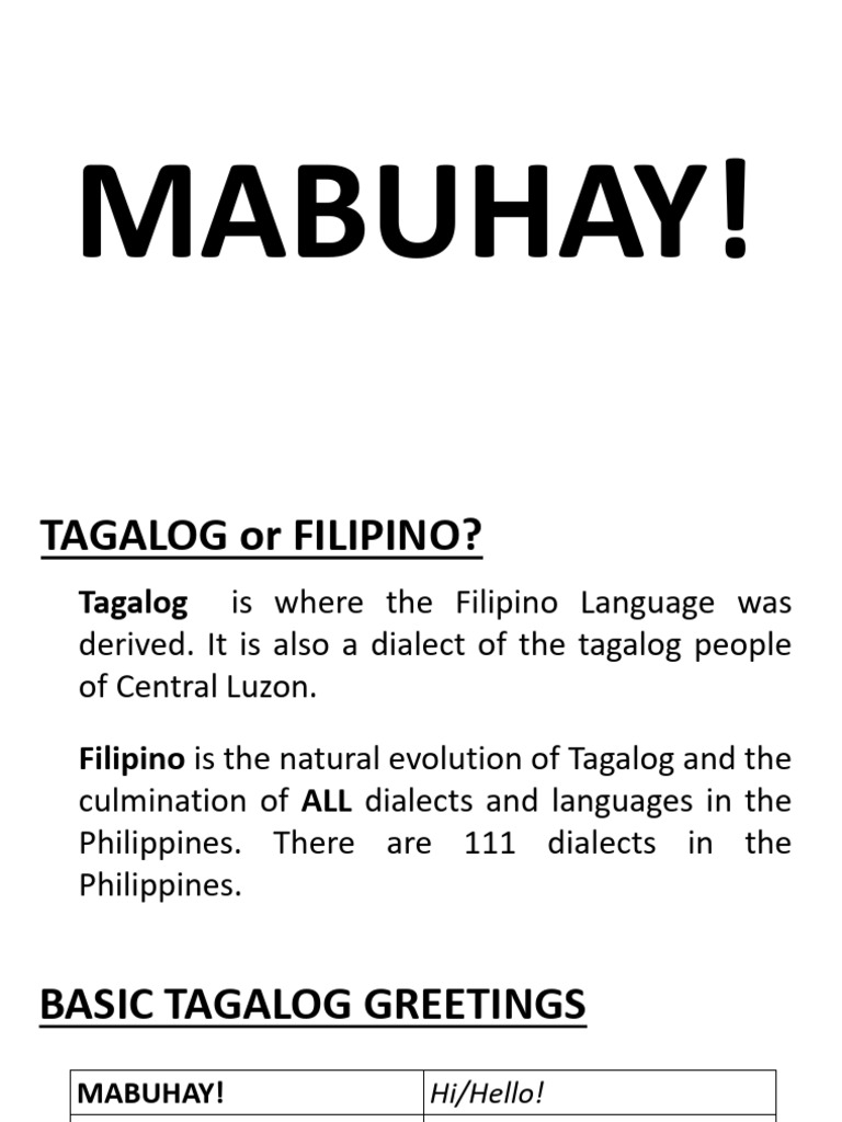 Basic Tagalog for Beginners | PDF