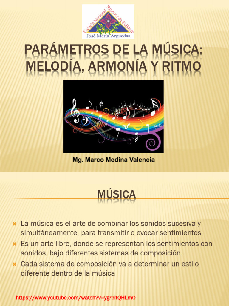 Parámetros Clave de la Música: Melodía, Armonía y Ritmo | PDF | Ritmo ...