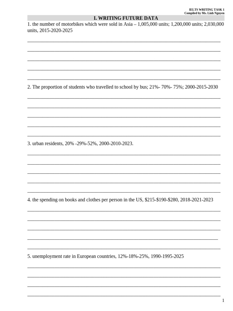 Writing Future Trend - Sentence Practice | PDF | Economies