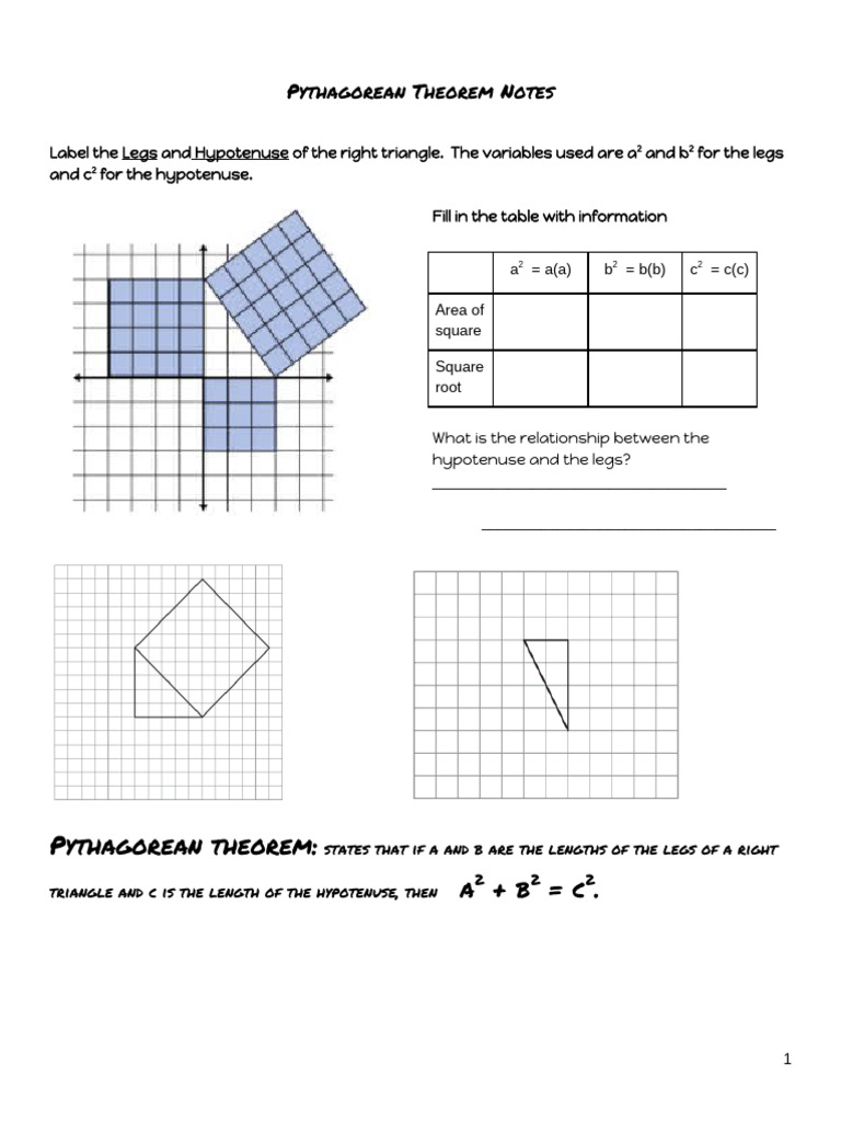 Consolidated Pythagorean Notes & Practice Worksheets | PDF | Euclidean ...