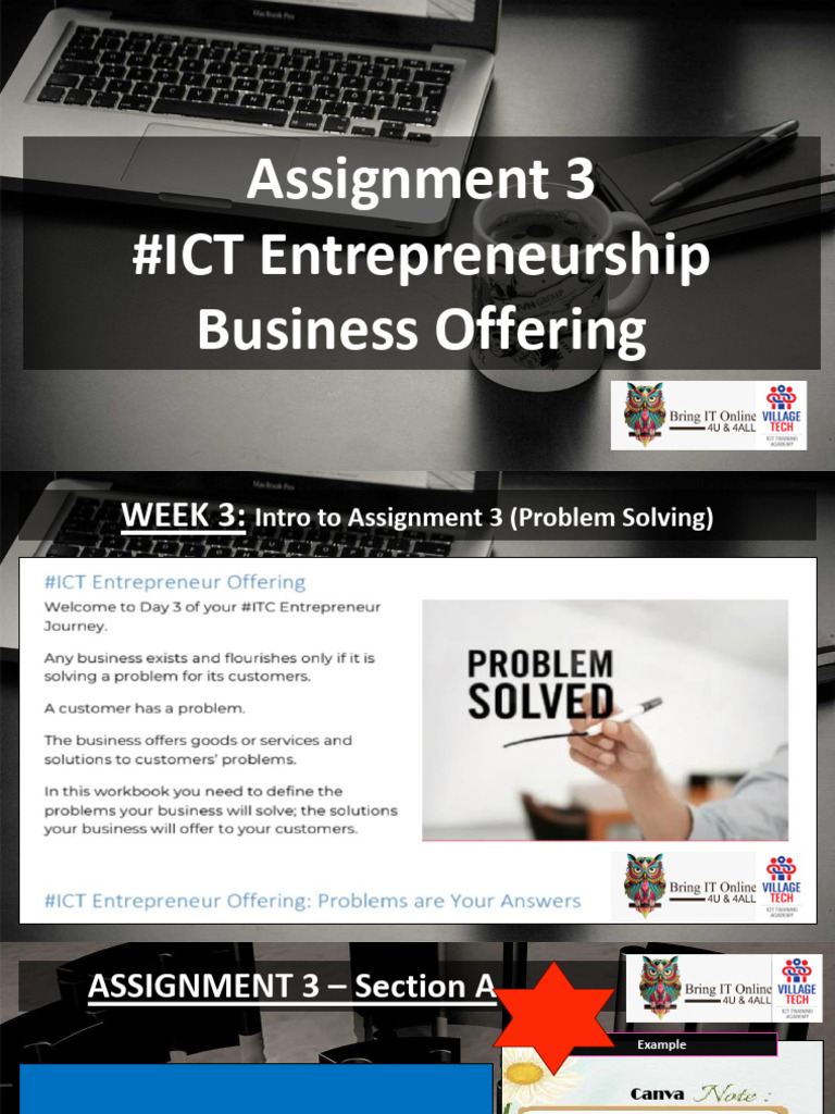 Assignment 3 ICT Entrepeneur Business Offering - Problem Your Business Solves | PDF ...