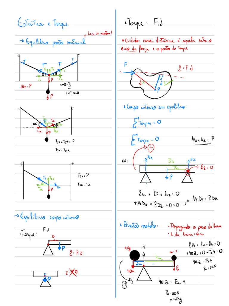 Estática e Torque | PDF | Mecânica | Mecânica Clássica