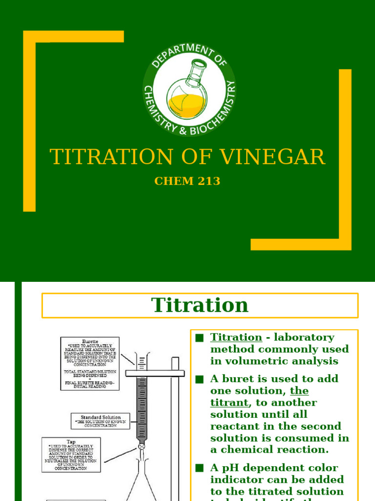 Titration Chem213 | PDF | Titration | Chemistry