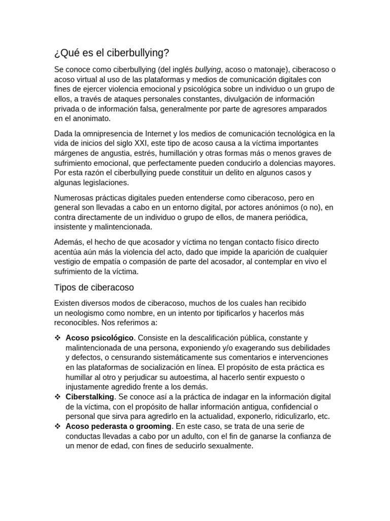 Ciberbullying | PDF | Acoso cibernético | Intimidación