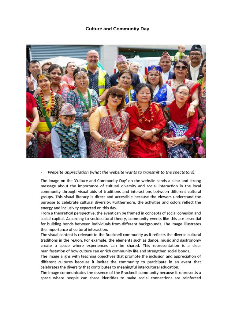 Culture and Community Day | PDF | Psychological Resilience | Community