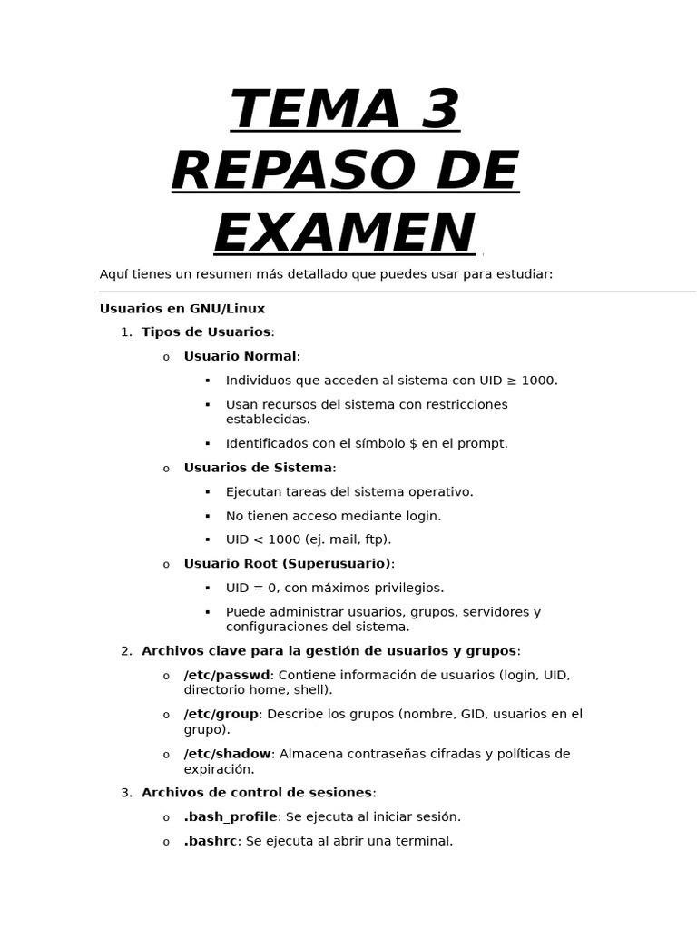 Tema 3 Repaso de Examen | PDF | Ingeniería Informática | Software del sistema