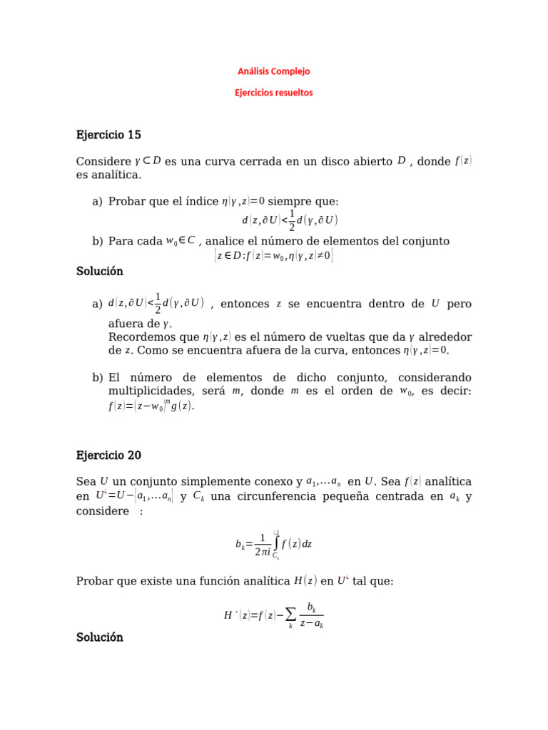 Análisis Complejo | PDF