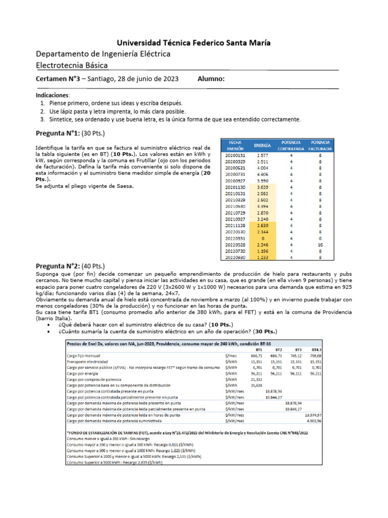 C3 ELI271 1s2023 Pauta | PDF | Vatio | Electricidad
