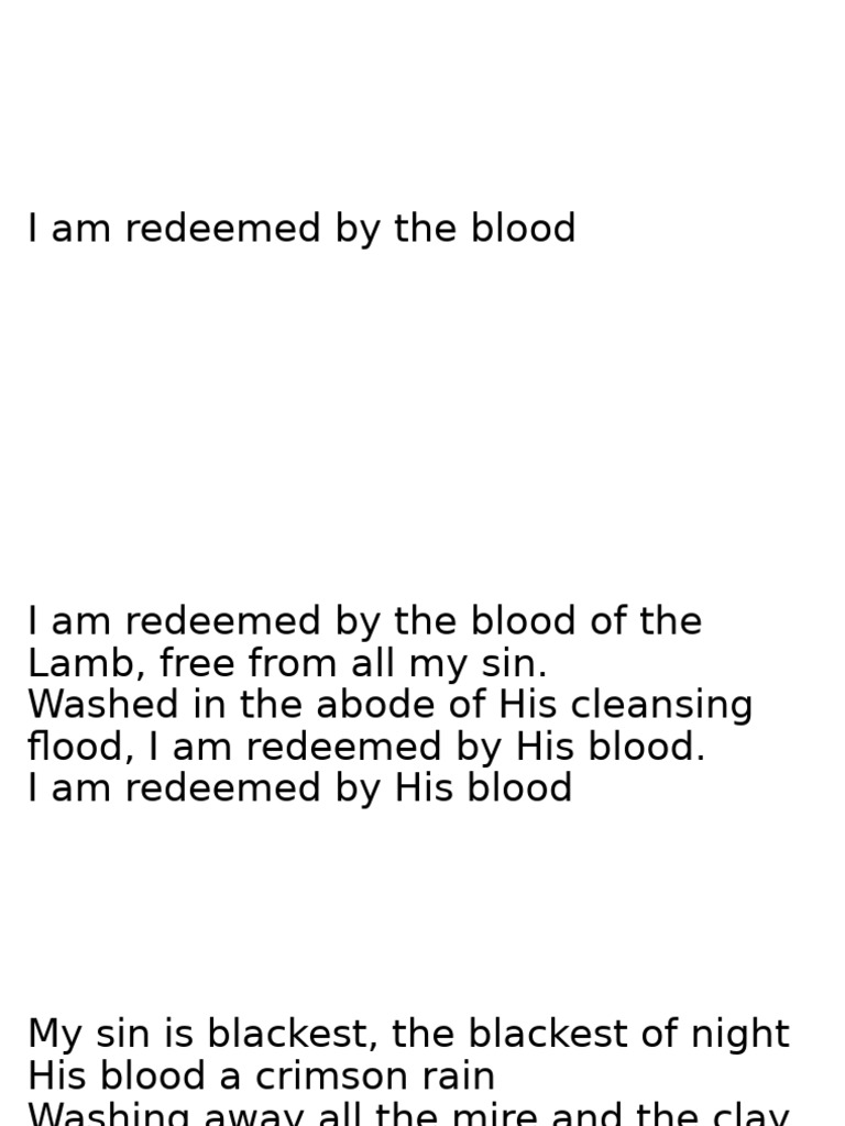 I Am Redeemed | PDF