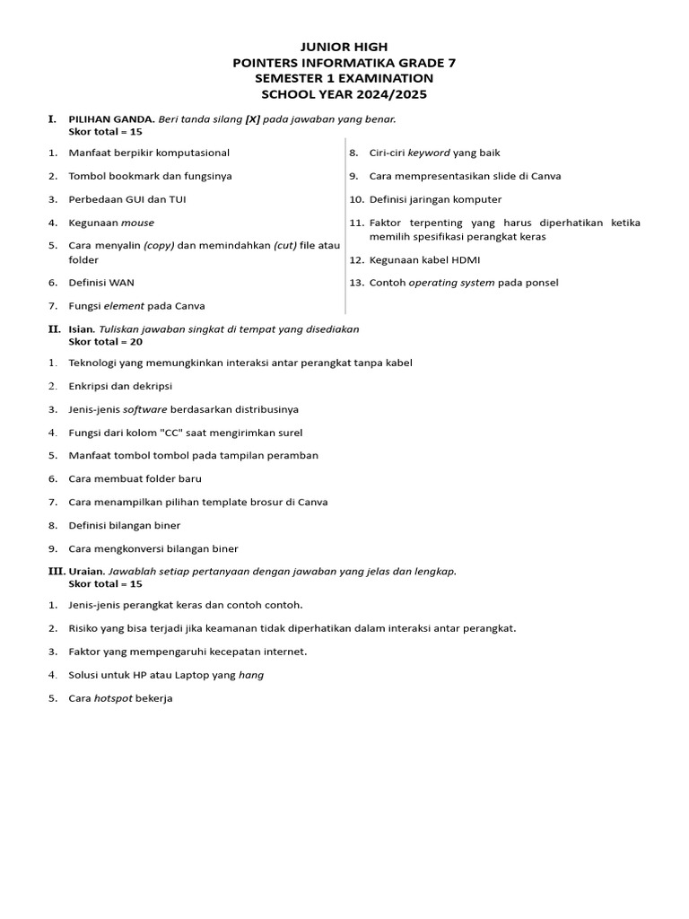 Grade 7 - Informatika - Pointers | PDF