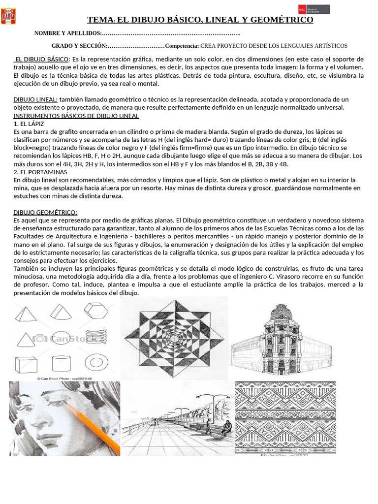 Dibujo Lineal y Geométrico para Niños | PDF | Dibujo | Lápiz