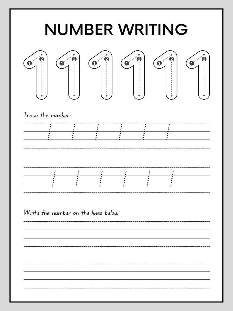 Number Writing 1 To 10 Worksheet | PDF