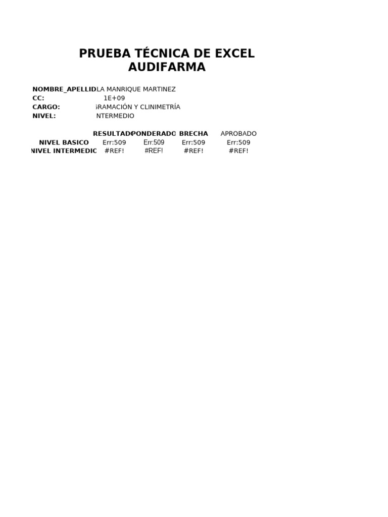 PRUEBA EXCEL INTERMEDIO V3 (1) .XLSM | PDF