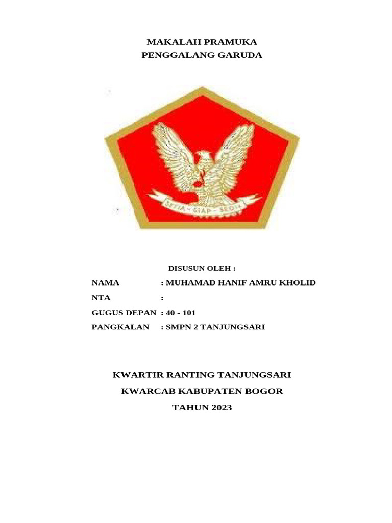 M. Hanif Amru K - Pramuka Garuda | PDF