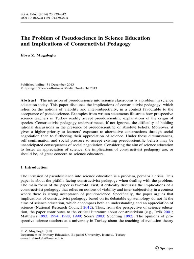 The Problem of Pseudoscience in Science | PDF | Constructivism (Philosophy Of Education ...