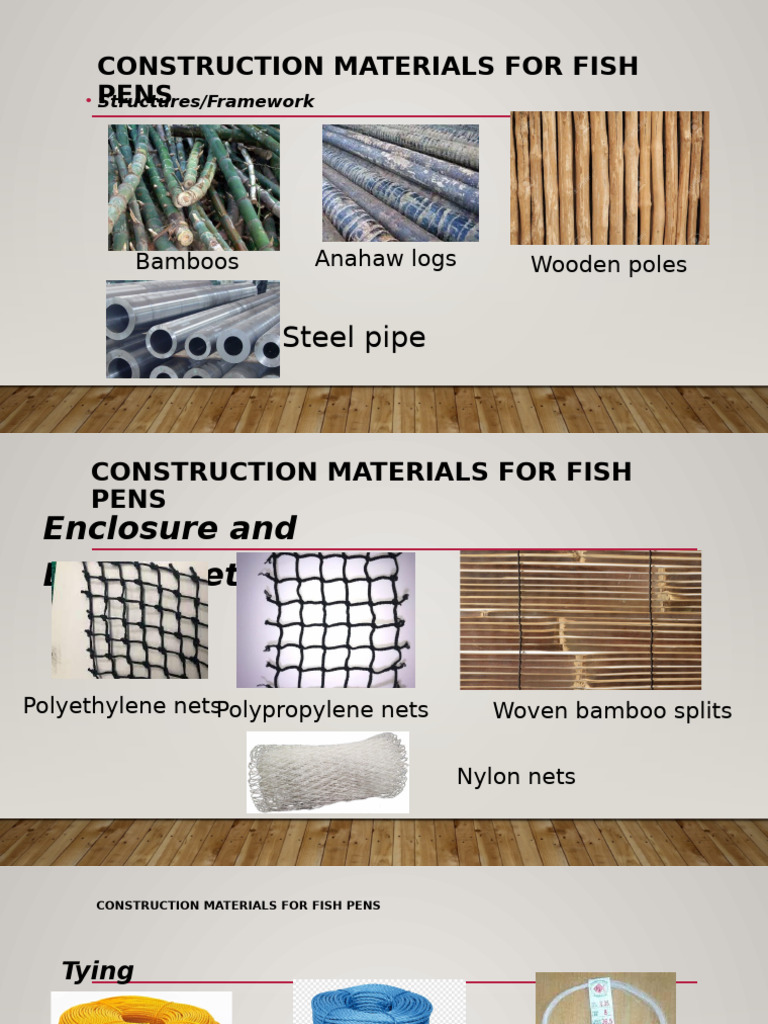 Fish Pen Construction Materials Guide | PDF