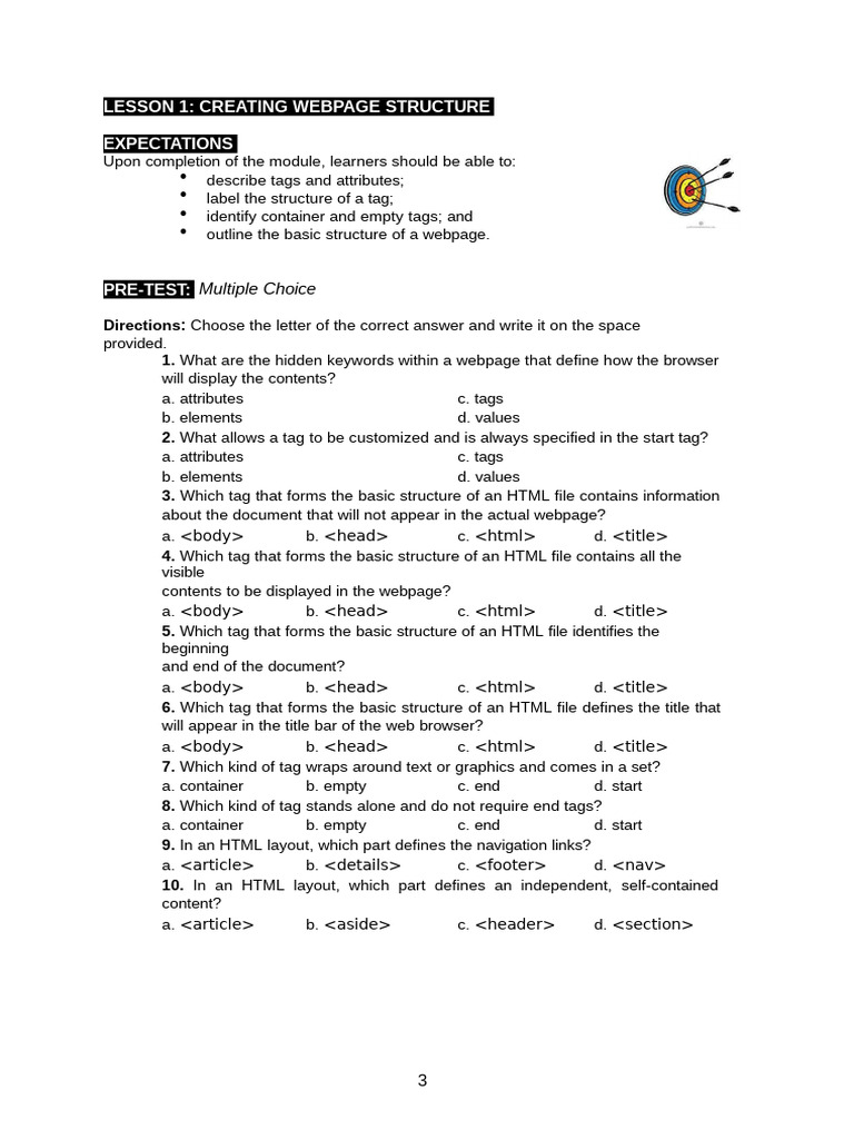 Tle 10 Ict Quarter 2 Learning Resources w1-w5 | PDF | Html Element | Hyperlink