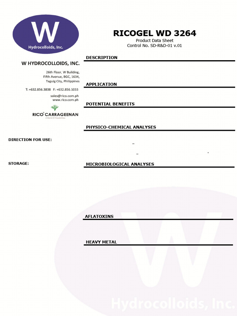 Ricogel WD 3264 Product Data Sheet | PDF