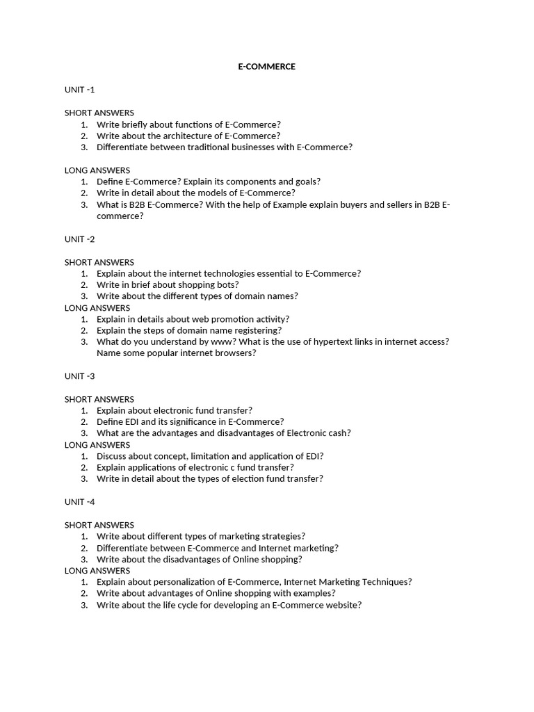 E Commerce | PDF