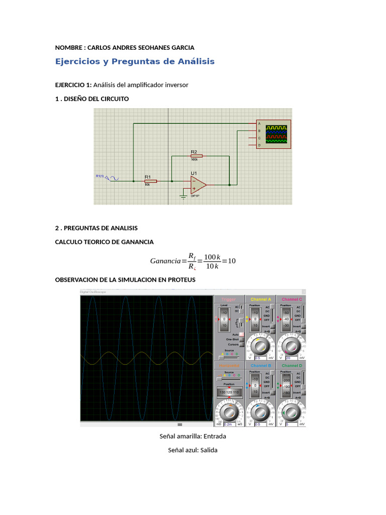 Practica Circuitos Proteus | PDF | Amplificador | Distorsión