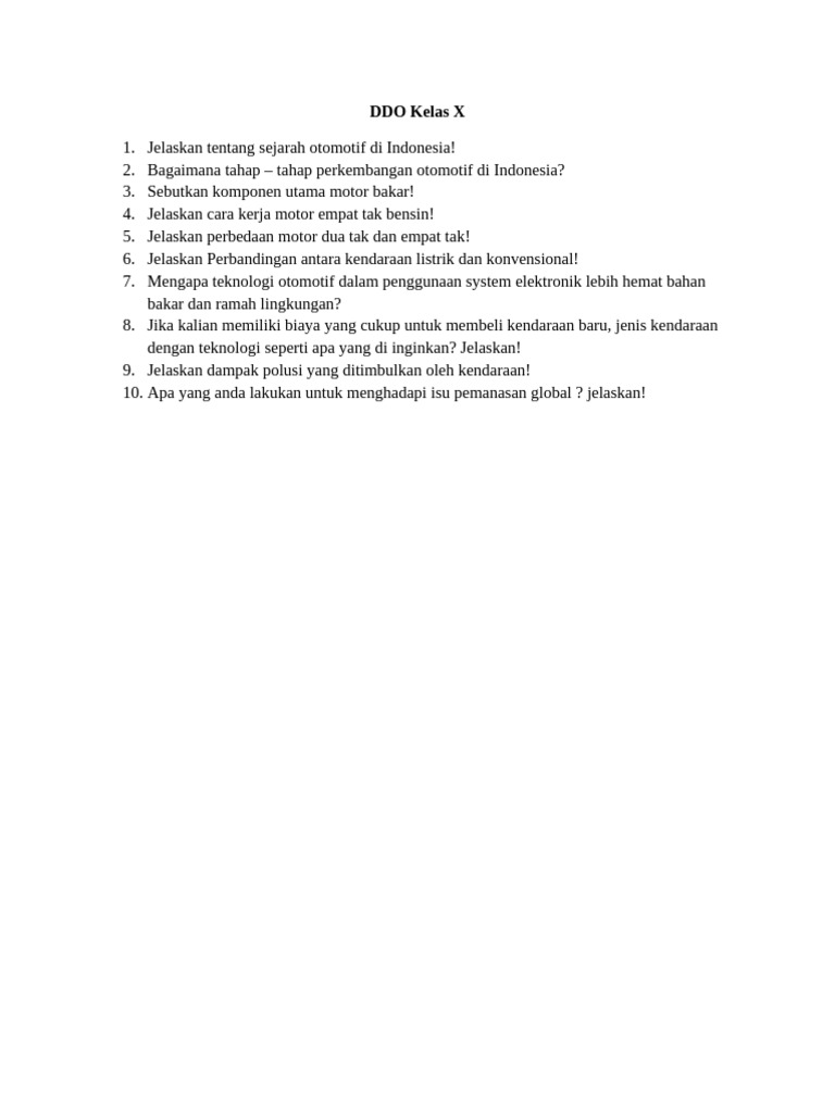 DDO Kelas X | PDF