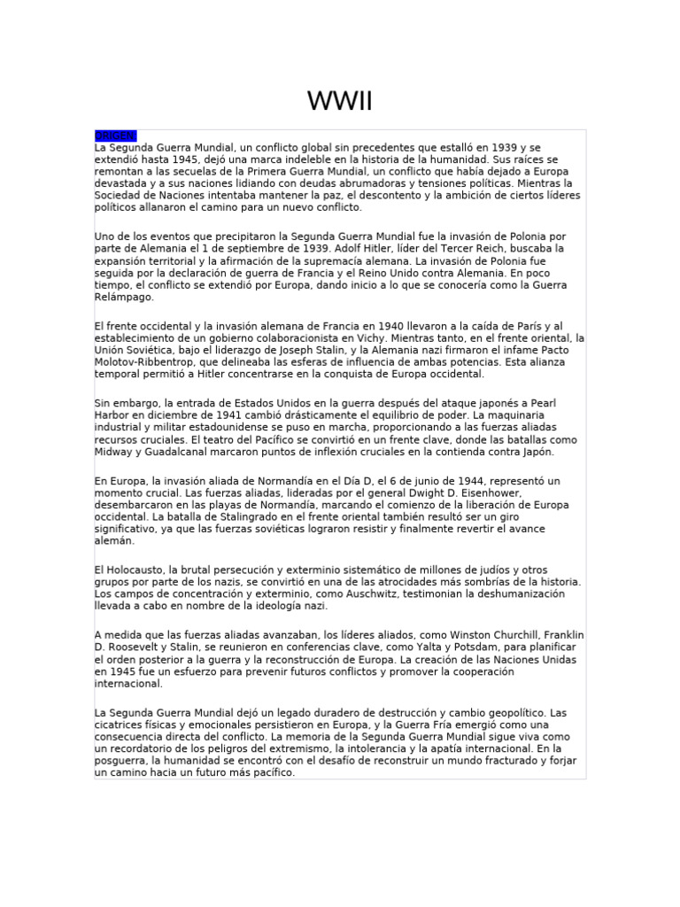 WWII | PDF | Segunda Guerra Mundial | Alemania nazi
