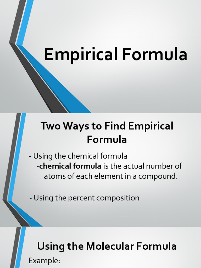 PDFM07 Empirical Formula Chemistry | PDF
