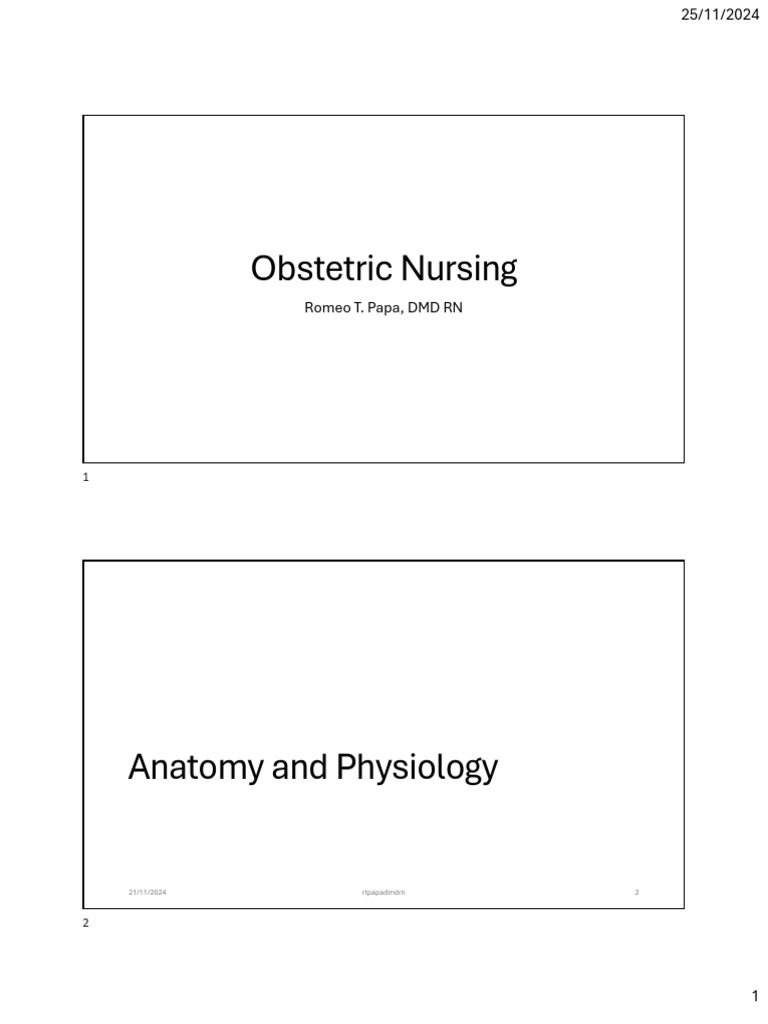 OB Lecture Notes | PDF | Reproductive System | Pregnancy