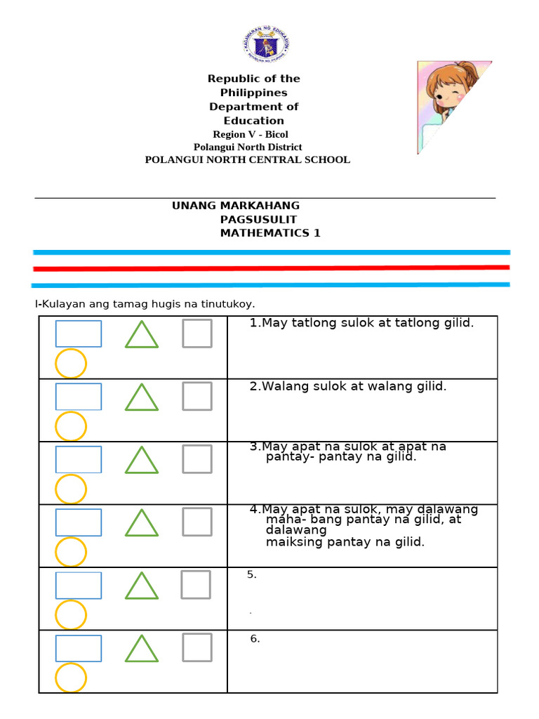 1st PT MATHEMATICS MATATAG | PDF