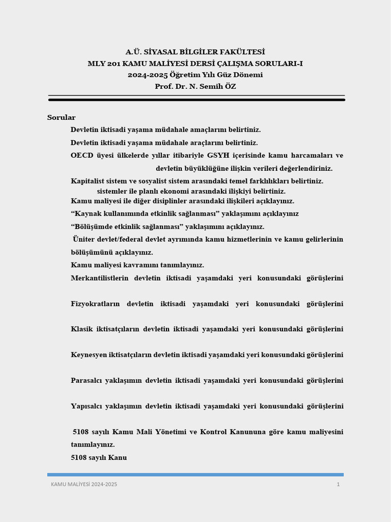 Sorular 2024 Vize | PDF