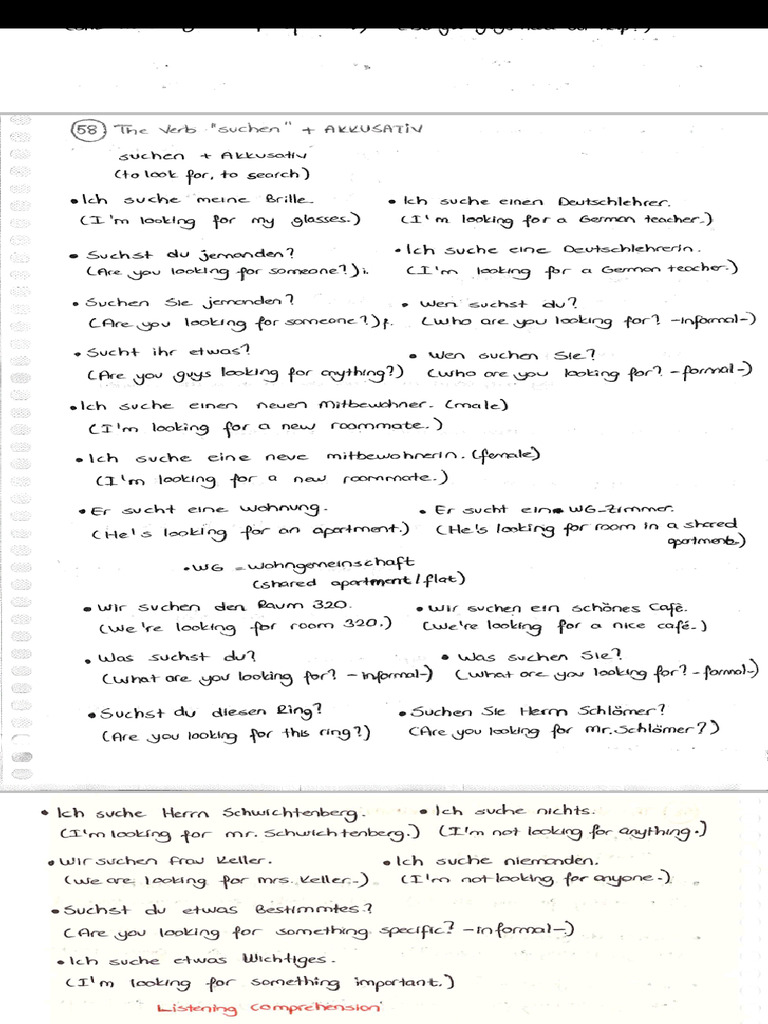 German Verb Suchen | PDF
