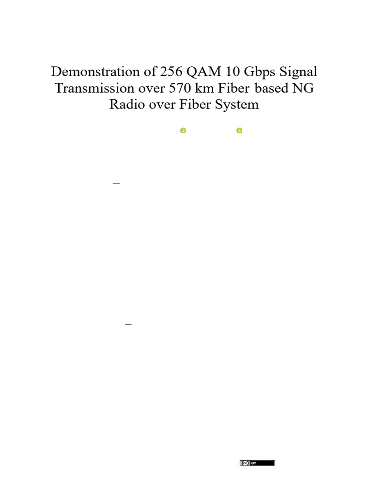 Demonstration of 256 QAM 10 Gbps Signal Transmissi | PDF | Fiber Optic ...