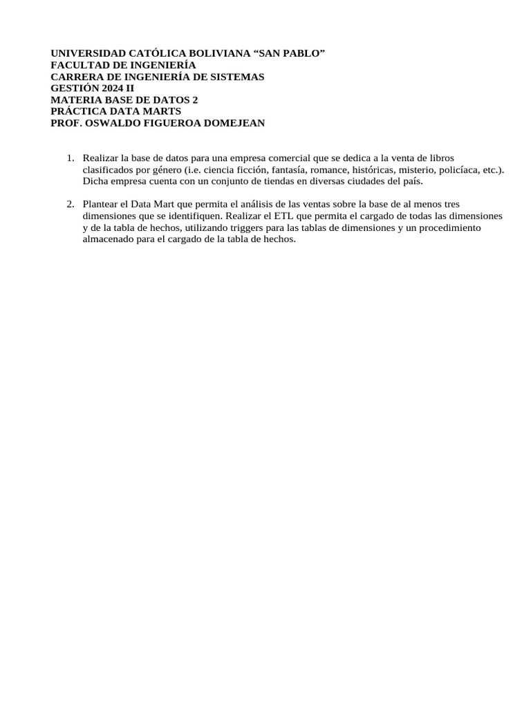 Práctica Data Marts | PDF