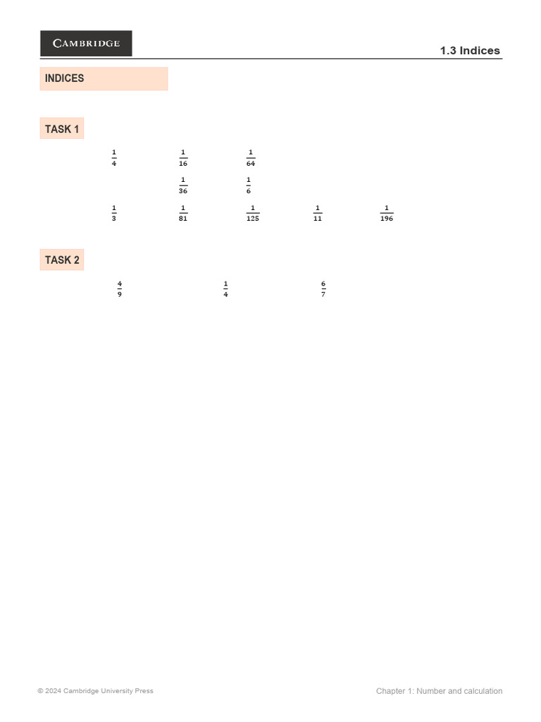 MS Year 9 1.3 Worksheet Indices-SOLUTIONS | PDF