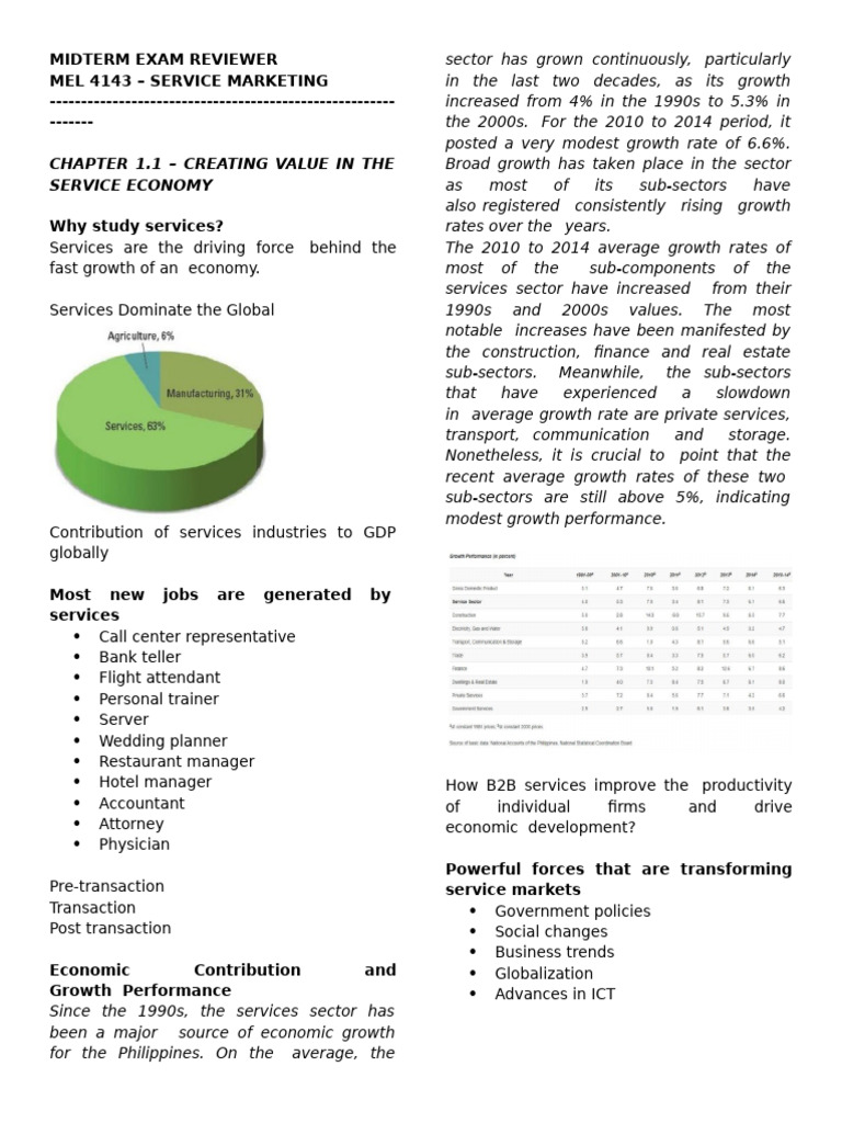 Midterm Exam Reviewer - Service Marketing | PDF | Market Segmentation | Marketing