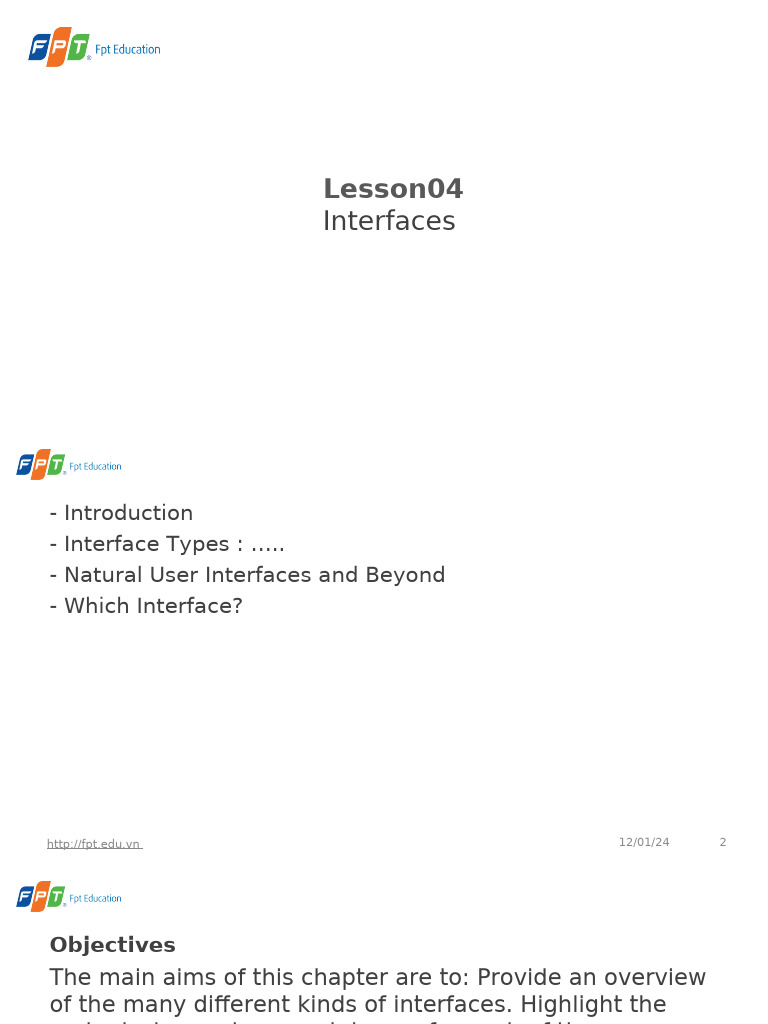 Slide 01 - Lesson04 | PDF | Graphical User Interfaces | User Interface