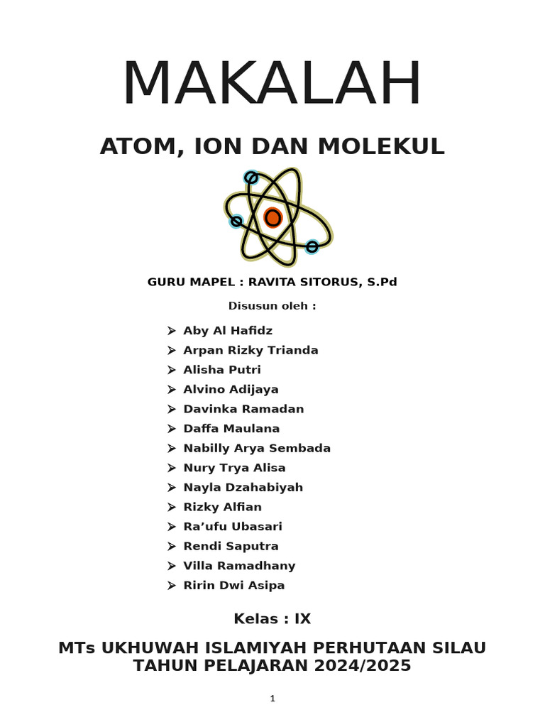 Model Atom dan Partikel Subatom | PDF