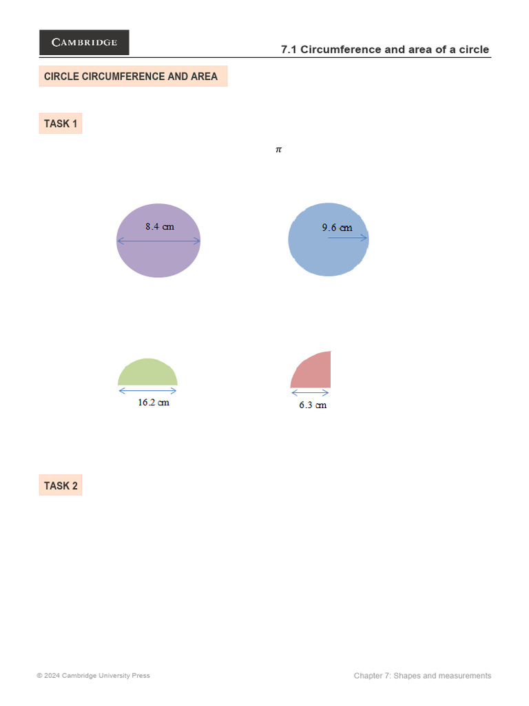 Circle Circumference and Area | PDF