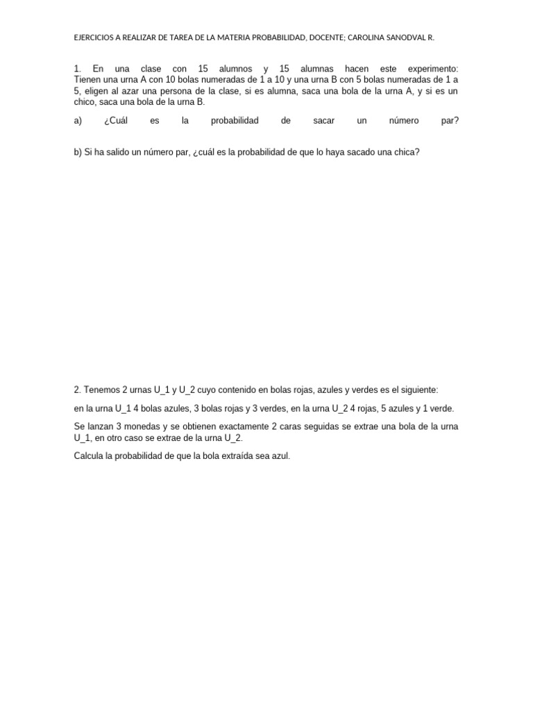 Tarea Probabilidad | PDF | Probabilidad | Diagnostico medico