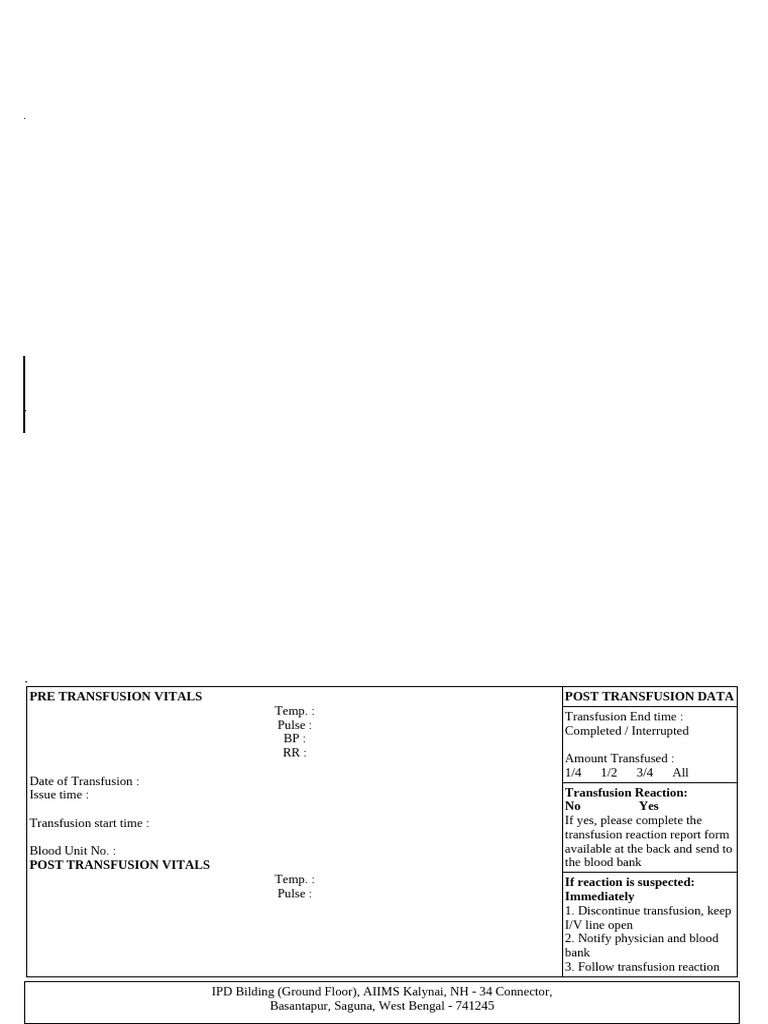 C336 Issue Report RPT | PDF | Blood Transfusion | Medical Specialties
