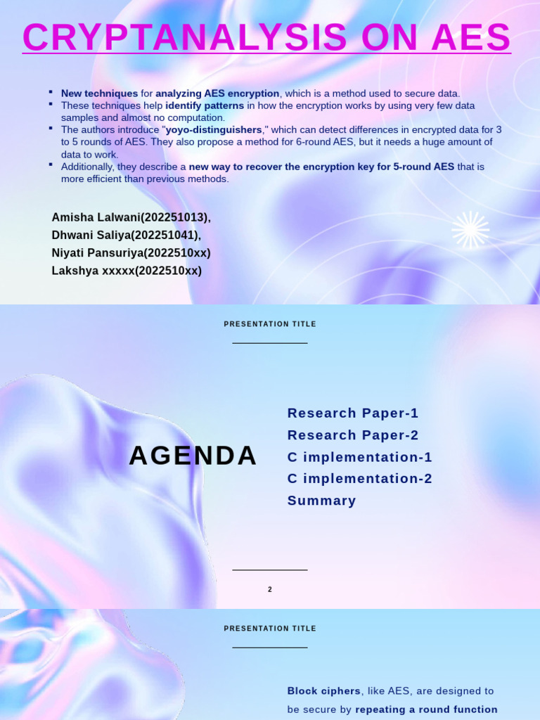 Cryptanalysis On AES | PDF | Secure Communication | Applied Mathematics