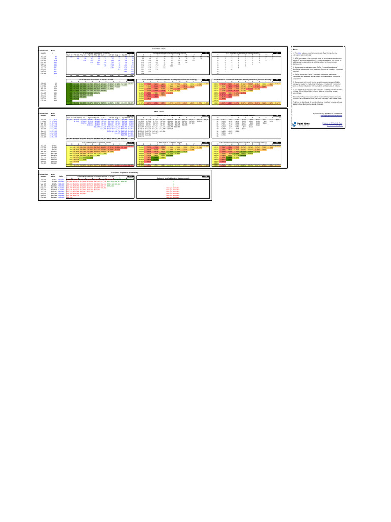 Cohort Analysis Template | PDF | Business | Business Economics