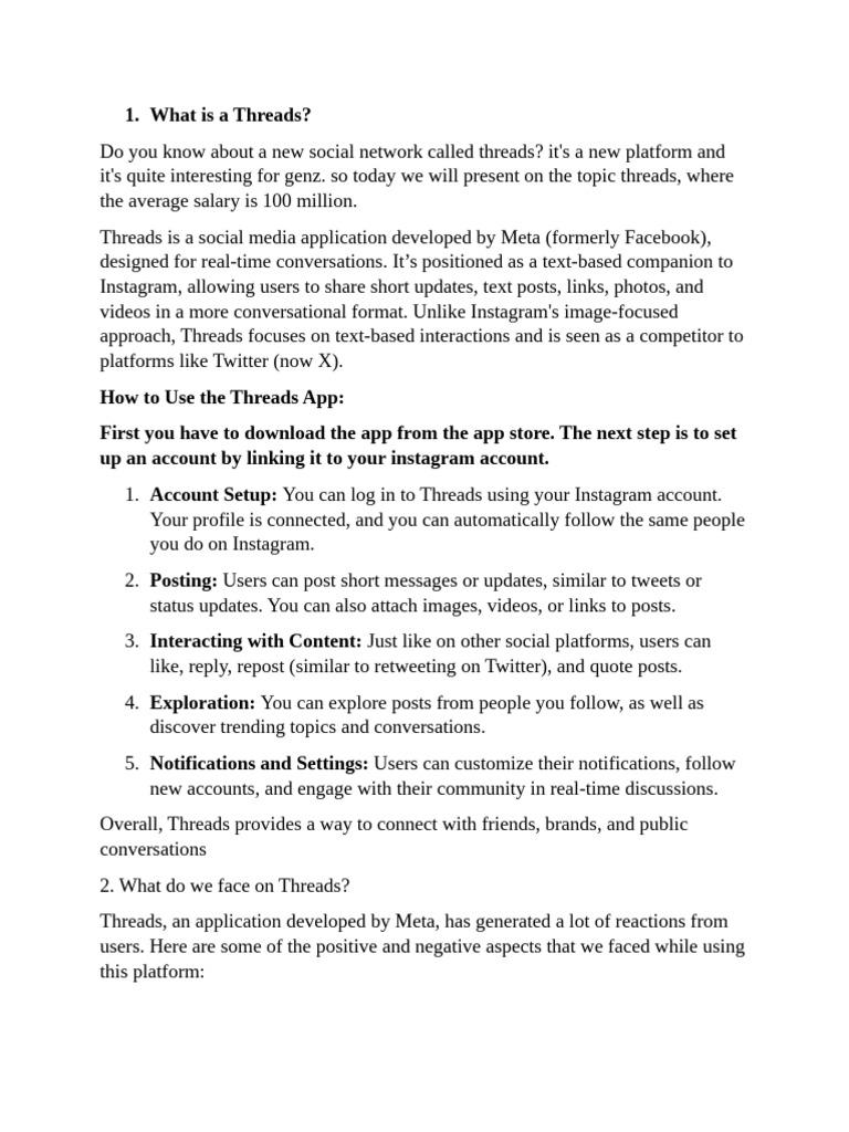 What Is A Threads - Nhóm 9 | PDF | Social Media | Popular Culture ...