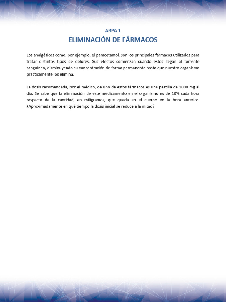 ARPA 1 Eliminación de Fármacos | PDF