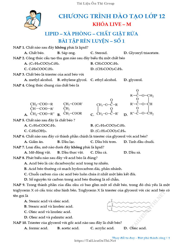 Lý thuyết-Lipid-1 | PDF