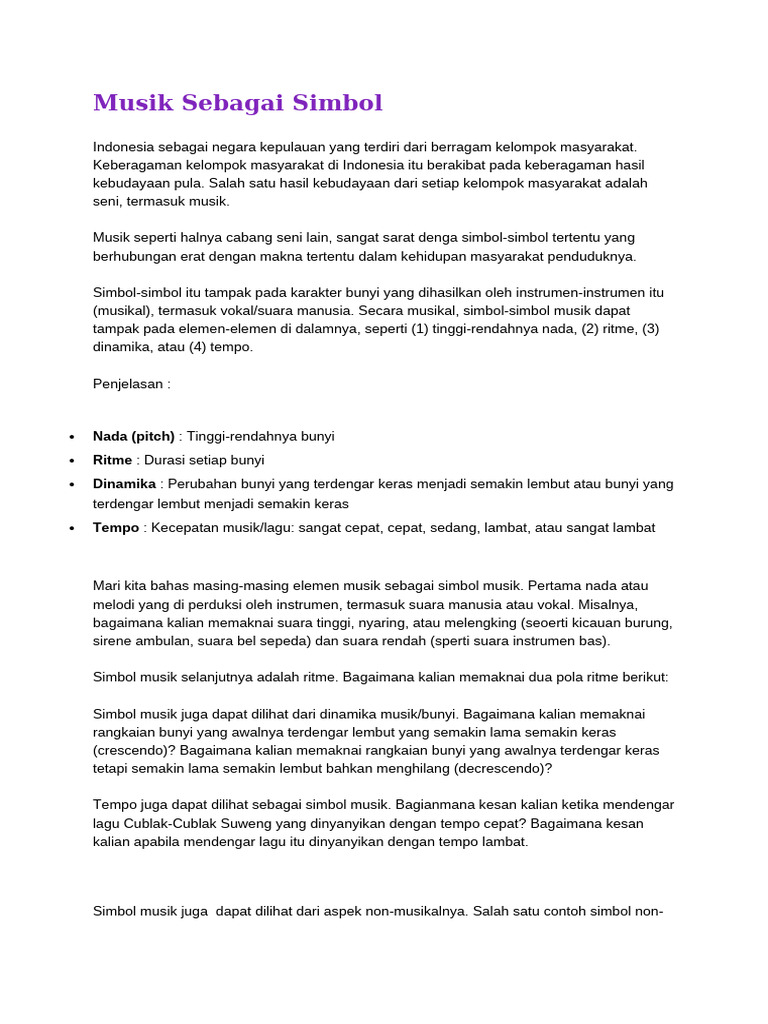 Simbol Musik dalam Budaya Indonesia | PDF