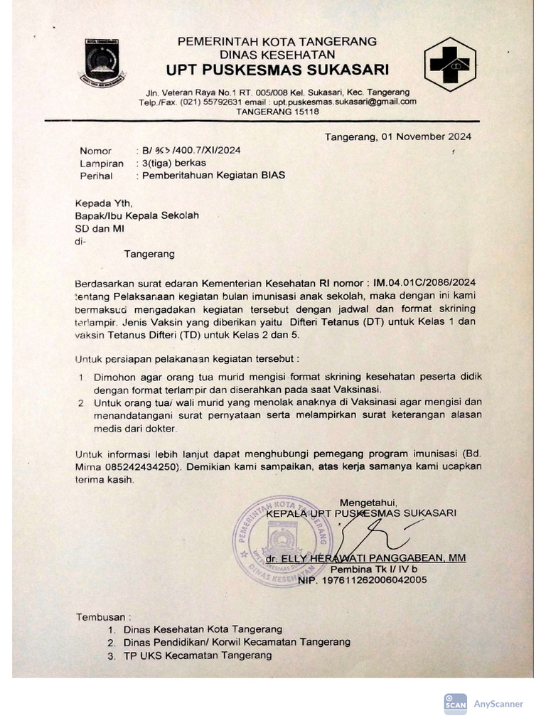 Surat Pemberitahuan BIAS DT TD-2024 | PDF