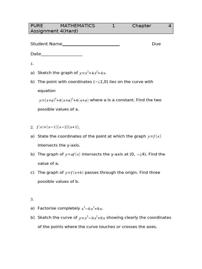Chapter 4作业hard | PDF | Asymptote | Mathematics