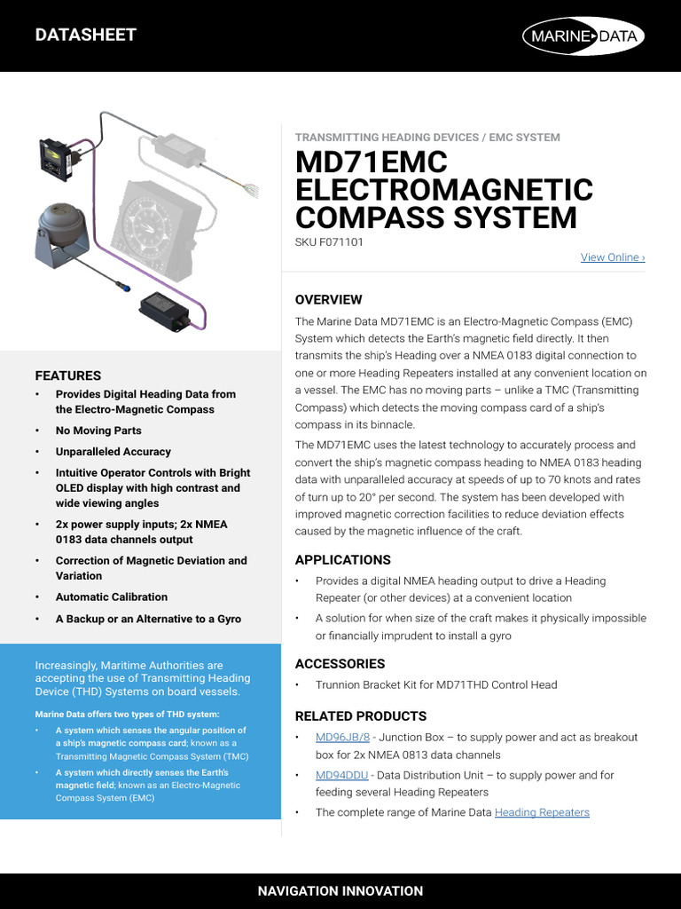 MD71EMC Datasheet v06r01 | PDF | Compass | Electronics
