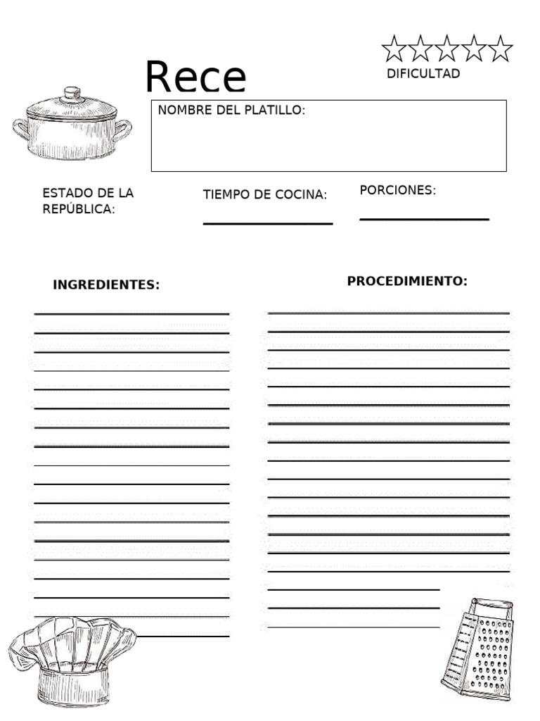 Plantilla Recetario | PDF